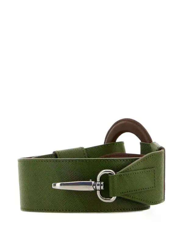 Prada Leather Oval-ring Shoulder Strap - Green