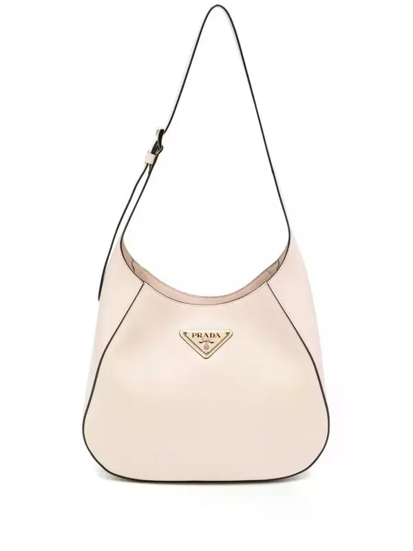 Prada Triangle Logo Shoulder Bag - Neutrals