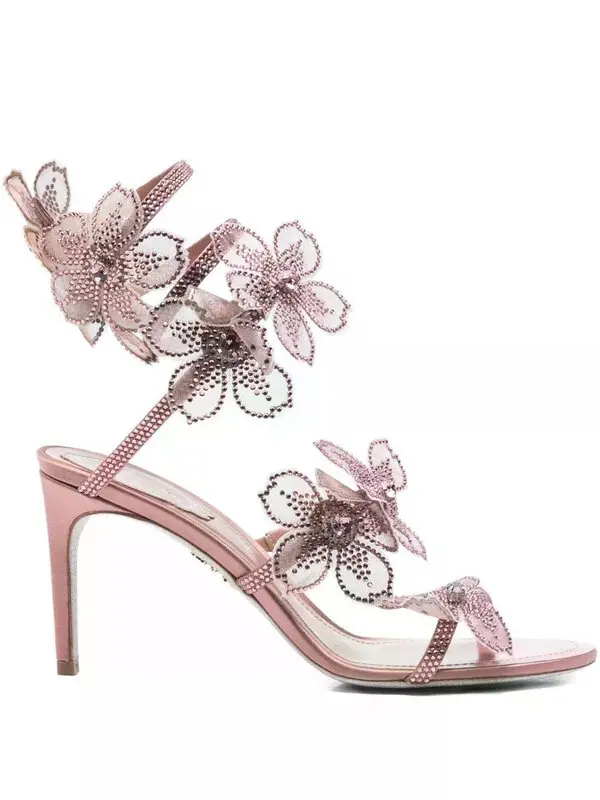 Rene Caovilla 80mm Flower Sandals - Pink