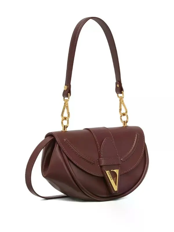 Versace Virtus Leather Shoulder Bag - Red