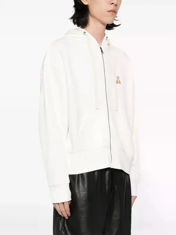 Palm Angels Logo-patch Zip-up Hoodie