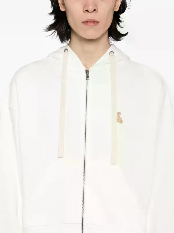 Palm Angels Logo-patch Zip-up Hoodie