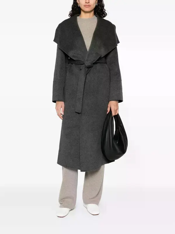 Soft Goat Belted Coat - Grey