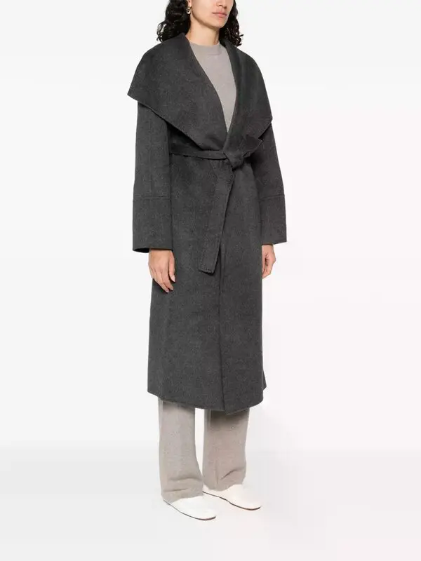 Soft Goat Belted Coat - Grey