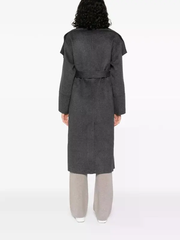 Soft Goat Belted Coat - Grey