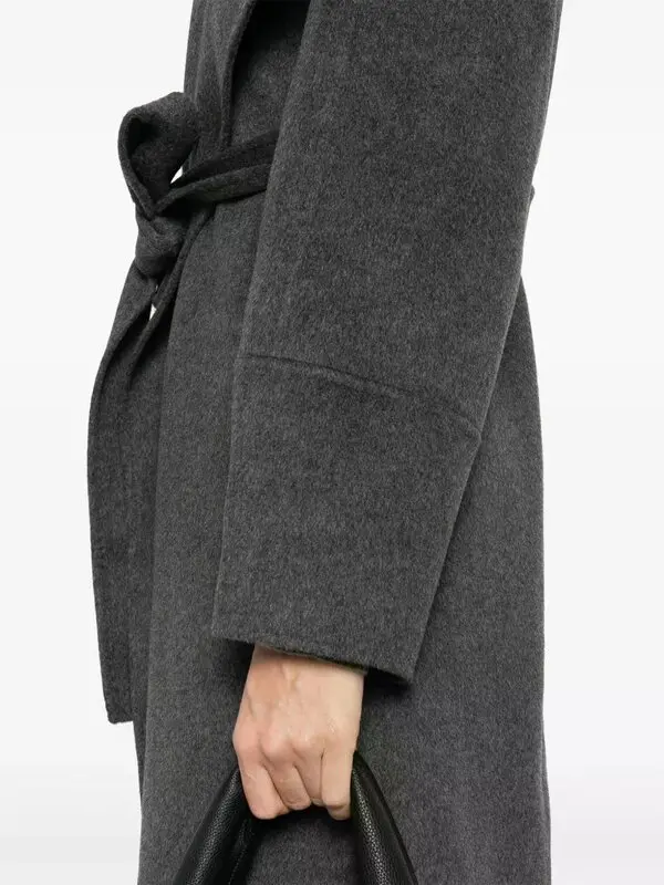 Soft Goat Belted Coat - Grey