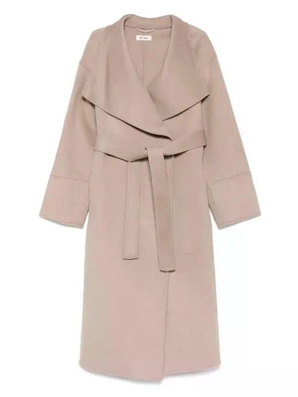 Soft Goat Belted Coat - Neutrals