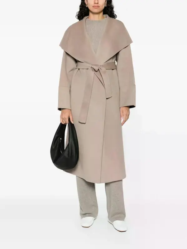 Soft Goat Belted Coat - Neutrals