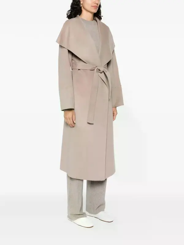 Soft Goat Belted Coat - Neutrals