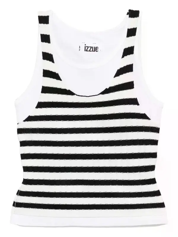 Izzue Striped Tank Top - White