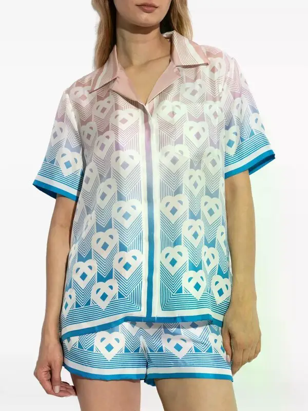 Casablanca Heart-monogram Silk Shirt