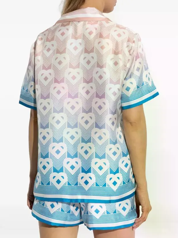 Casablanca Heart-monogram Silk Shirt