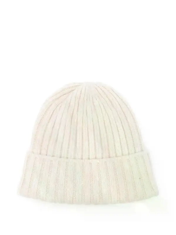 Fedeli Ribbed Cashmere Beanie - Neutrals