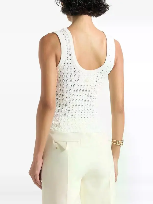 Manière De Voir Nora Pointelle Knitted Vest - White