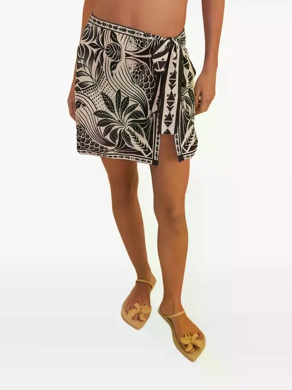 Farm Rio Printed Wrap Skirt