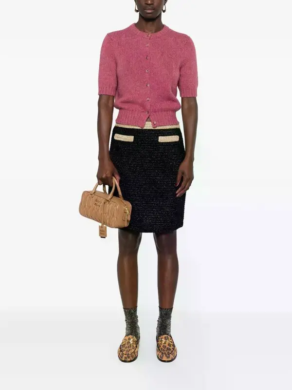 Miu Miu Lamé Knitted Miniskirt