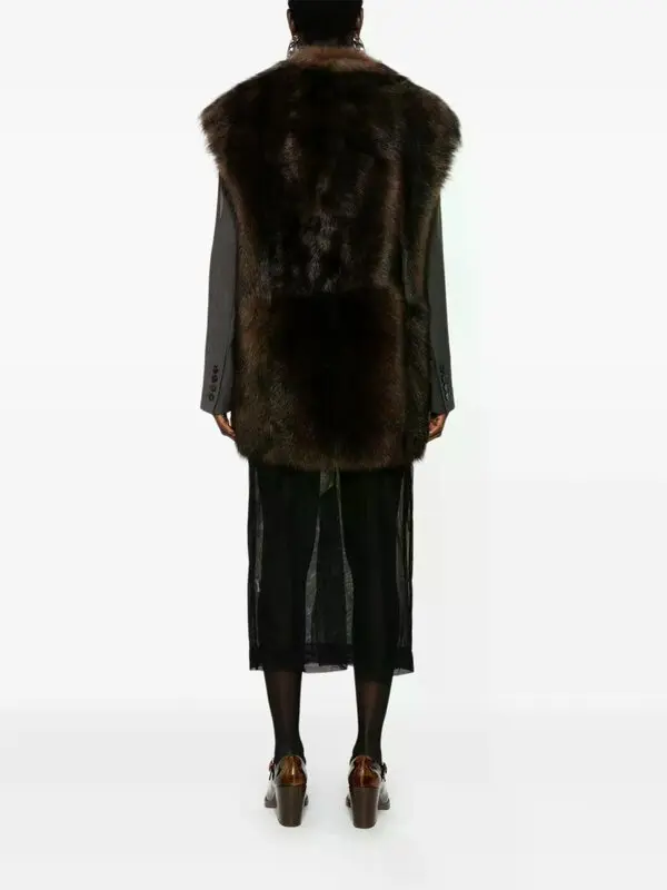 Prada Fur Gilet - Brown