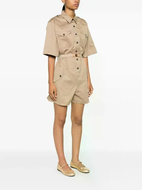 Prada Belted Playsuit - Brown