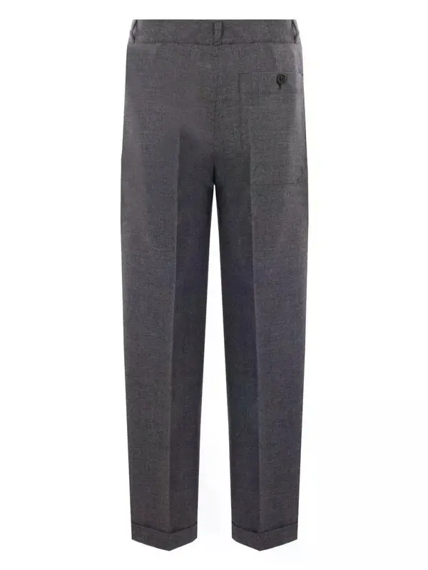 Prada Mid-rise Wool Tailored Trousers - Grey