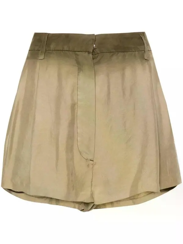 Prada Wide Leg Pleated Shorts - Green