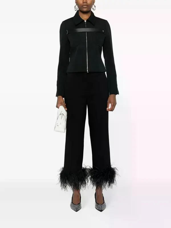 Miu Miu Feather-trimmed Trousers