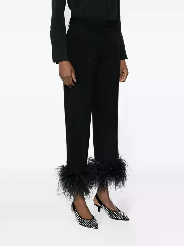 Miu Miu Feather-trimmed Trousers