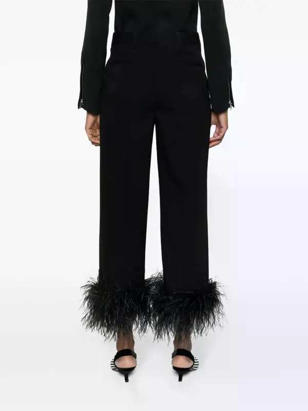 Miu Miu Feather-trimmed Trousers