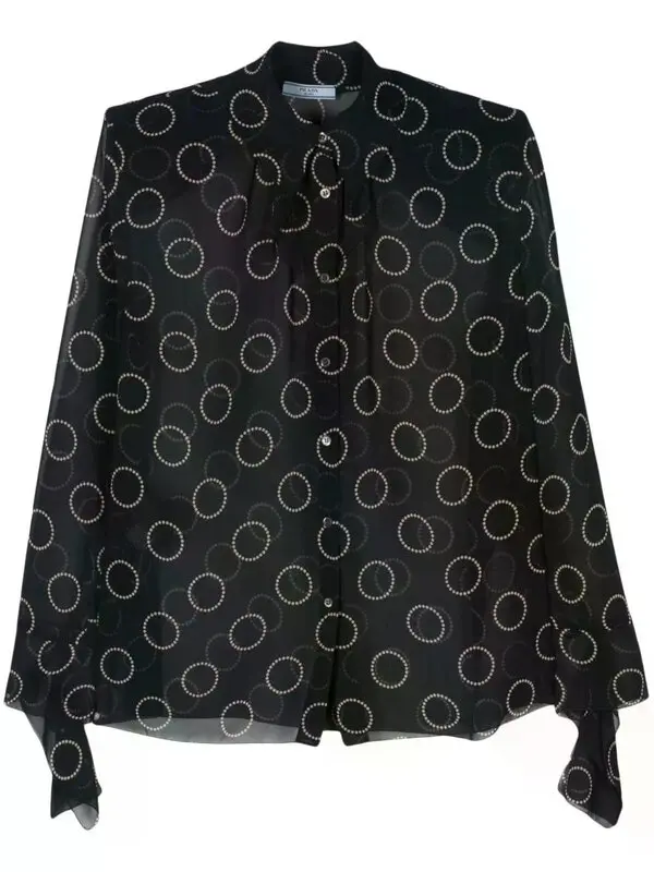 Prada Graphic-print Semi-sheer Shirt