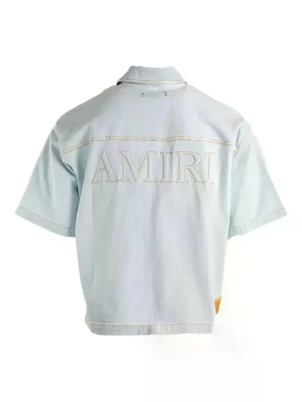 Amiri 3d Short Sleeve Snap Shirt - Blue