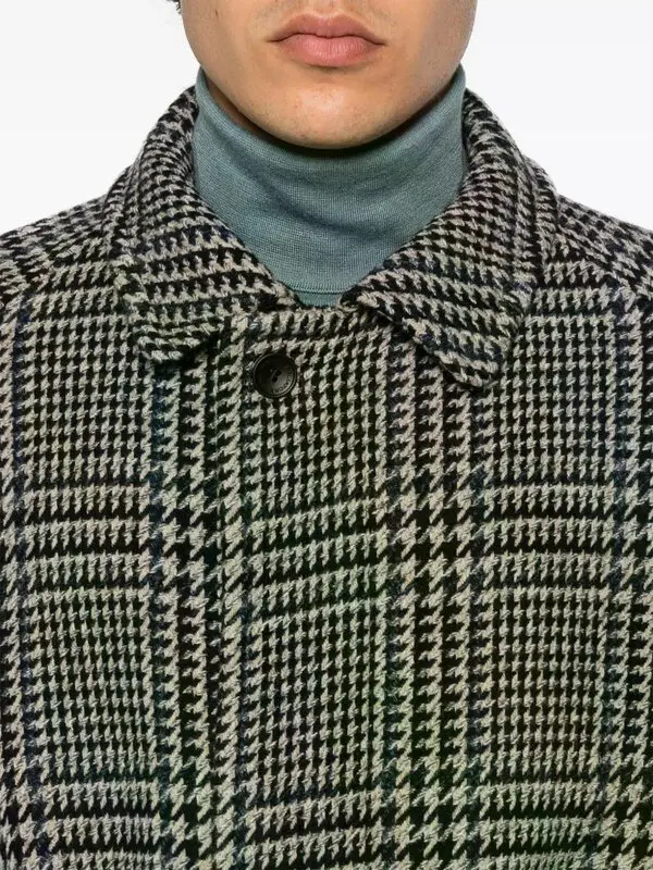 Tagliatore Check-print Belted Coat - Black