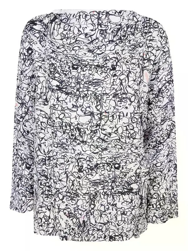 DANIELA GREGIS Scribble-print Silk Blouse
