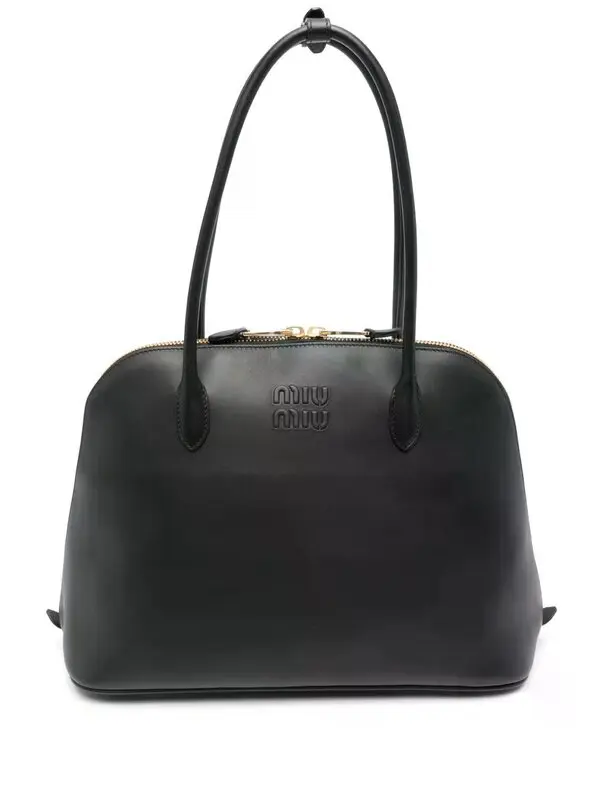 Miu Miu Logo-embossed Leather Tote