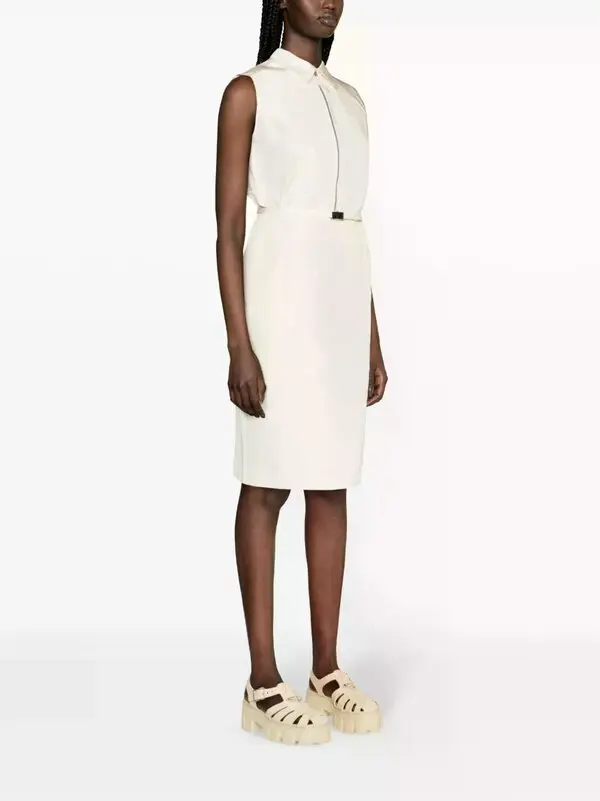 Prada Logo-buckle Straight Faille Skirt