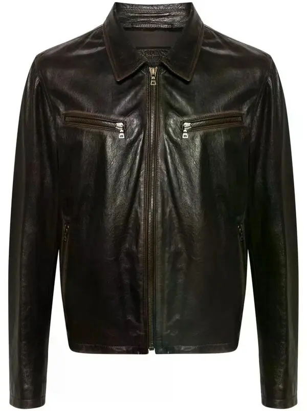 Prada Leather Shirt Jacket - Brown | Editorialist