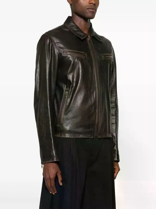 Prada Leather Shirt Jacket - Brown | Editorialist