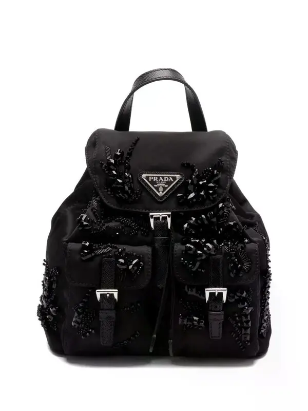 Prada Enamel Triangle-logo Backpack