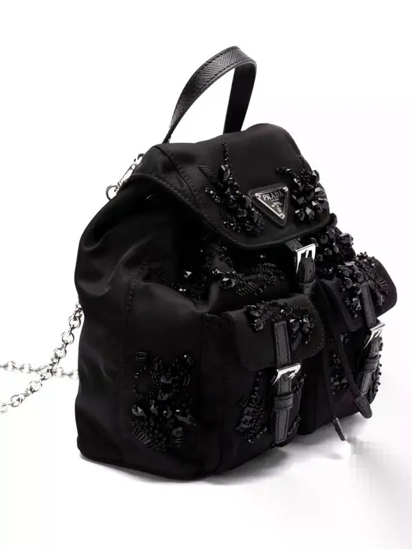 Prada Enamel Triangle-logo Backpack