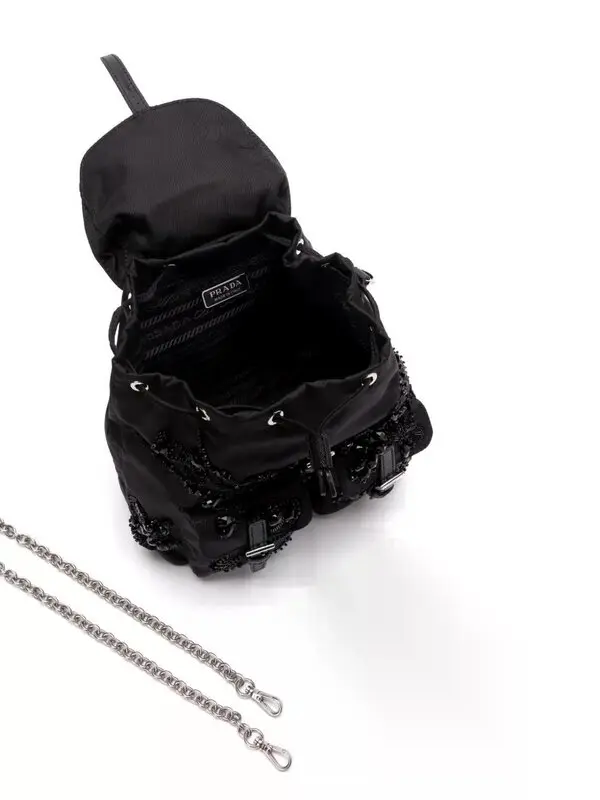 Prada Enamel Triangle-logo Backpack