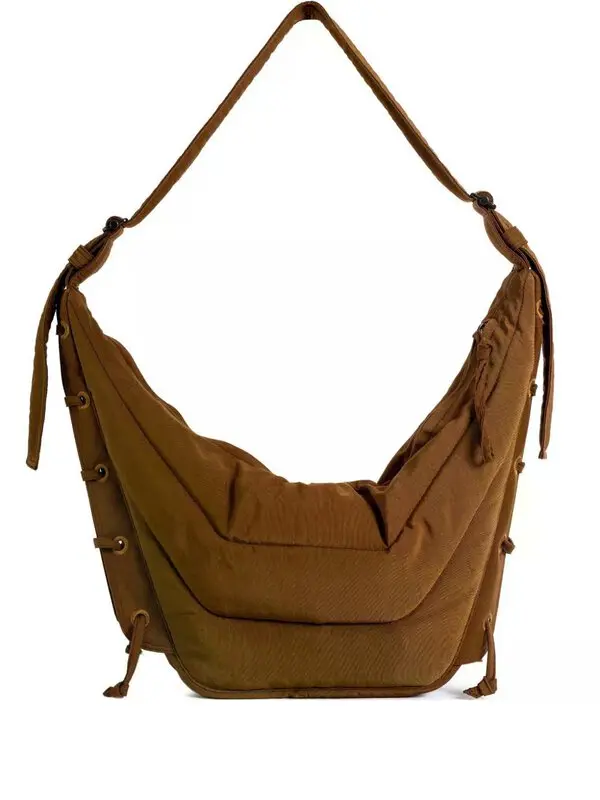 LEMAIRE Quilted Lace-up Shoulder Bag - Brown