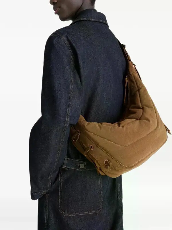 LEMAIRE Quilted Lace-up Shoulder Bag - Brown