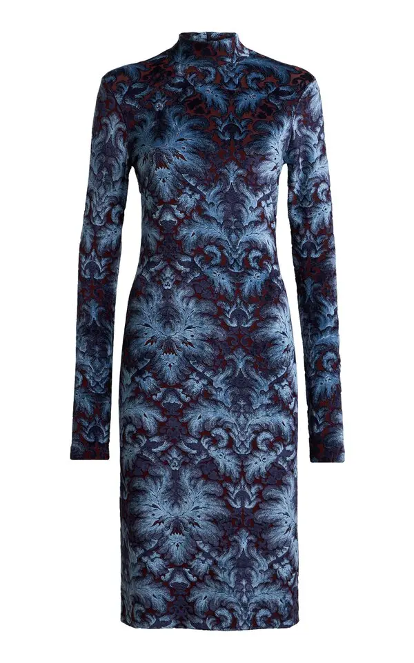 Etro Printed Crepe Midi Dress