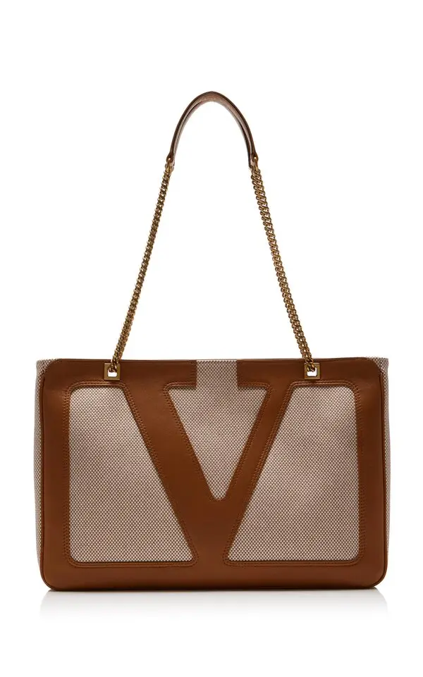 Valentino Garavani Viva Superstar Medium Canvas Tote Bag - Neutral
