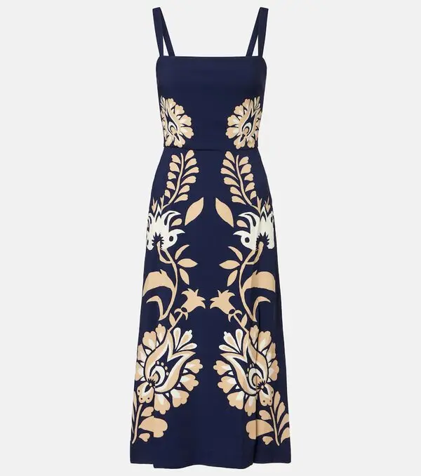 La DoubleJ Buy Me A Martini Floral Satin Midi Dress - Multicoloured