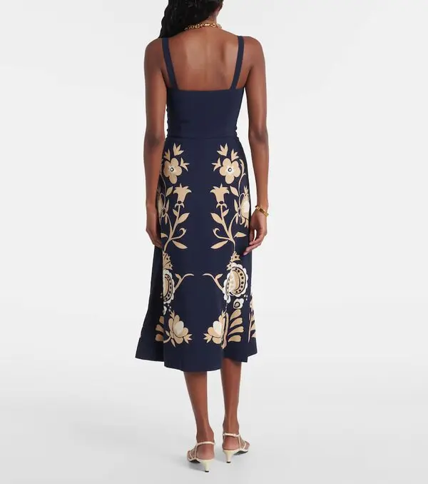 La DoubleJ Buy Me A Martini Floral Satin Midi Dress - Multicoloured