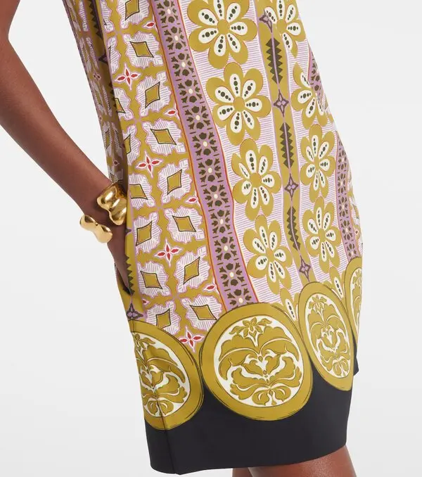 La DoubleJ Printed Stretch Satin Tunic Minidress - Multicoloured