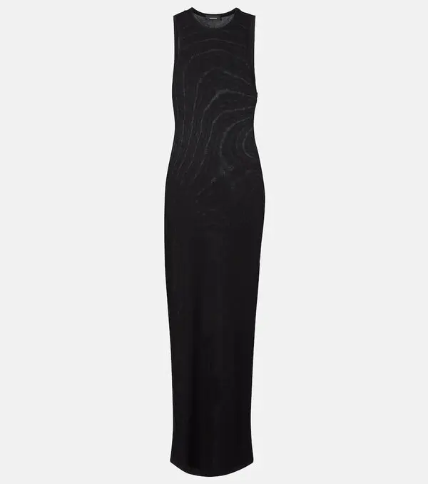 Wardrobe.NYC Racer Cotton-blend Maxi Dress - Black