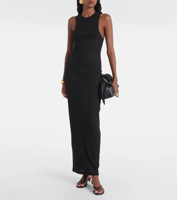 Wardrobe.NYC Racer Cotton-blend Maxi Dress - Black