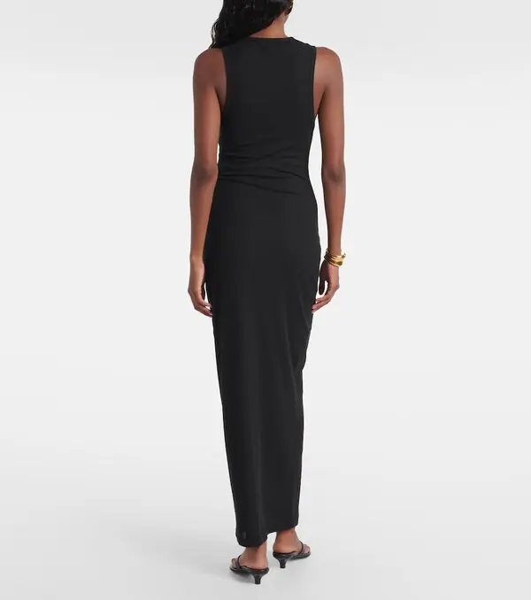 Wardrobe.NYC Racer Cotton-blend Maxi Dress - Black