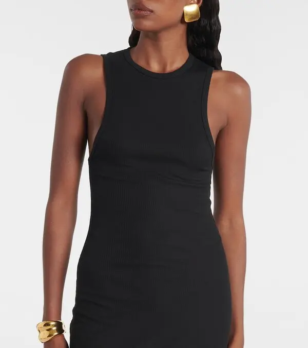 Wardrobe.NYC Racer Cotton-blend Maxi Dress - Black