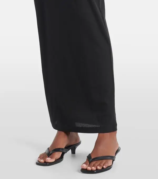 Wardrobe.NYC Racer Cotton-blend Maxi Dress - Black